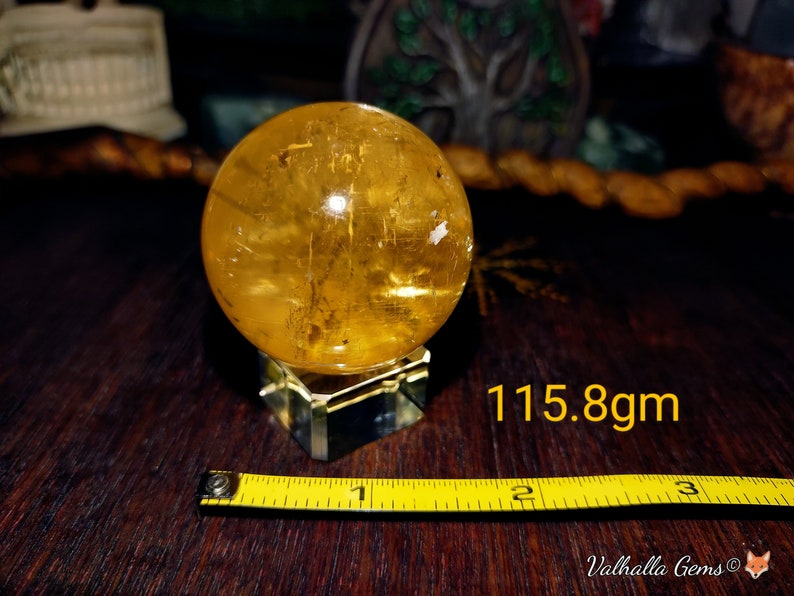 High Quality Golden Honey Calcite Sphere With Chatoyant Asterism Star ...
