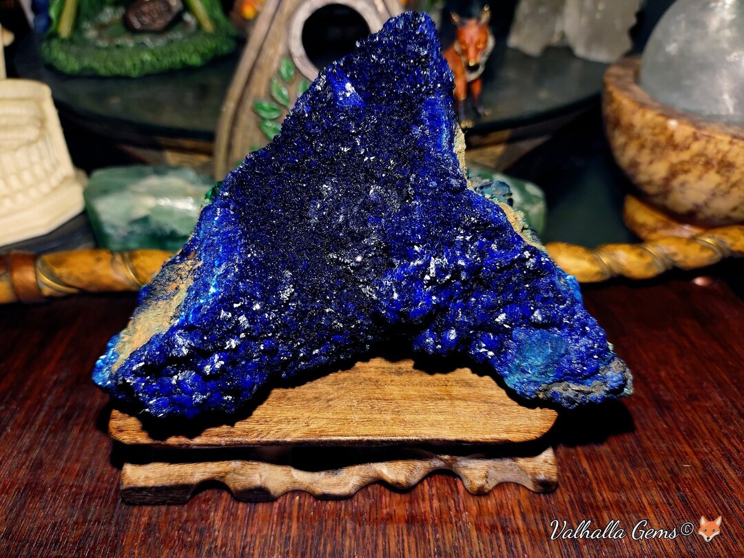 A+++ Quality Vibrant Cobalt Azure Blue Azurite With Malachite Display ...