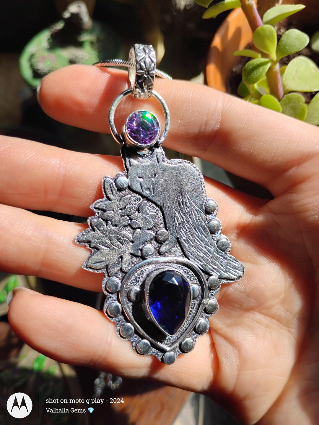 Peaceful Fox Vivid Midnight Blue Cobalt Glass With Amethyst Statement ...