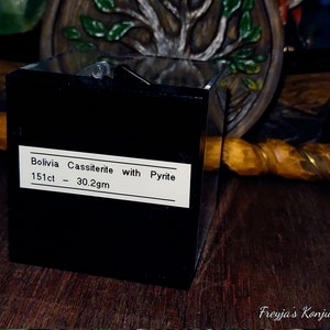 Cassiterite With Pyrite in Labeled Display Box - (display Collectible ...