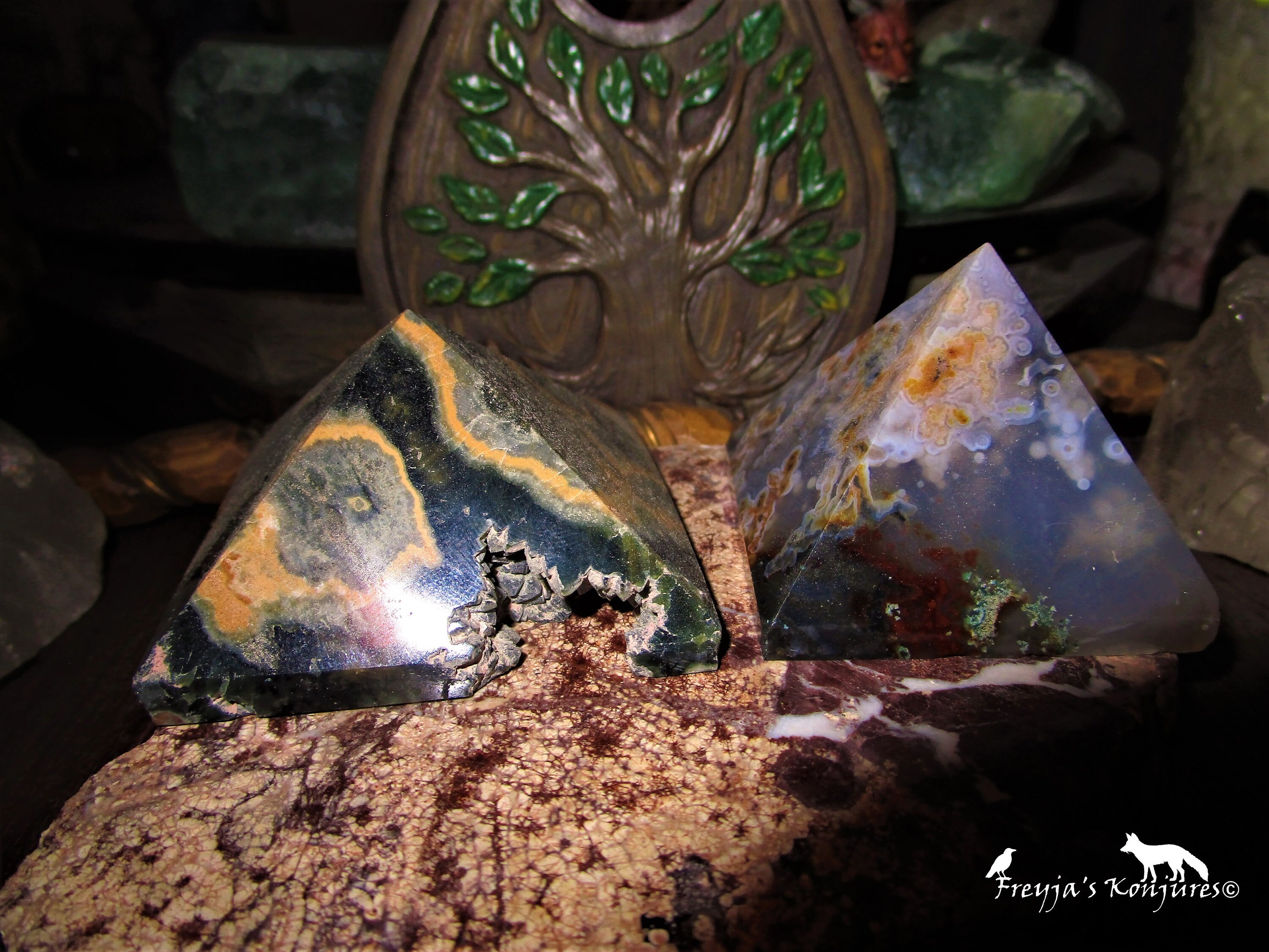 Rare Orbicular Ocean Jasper Pyramid Display Specimen - "temple of ...