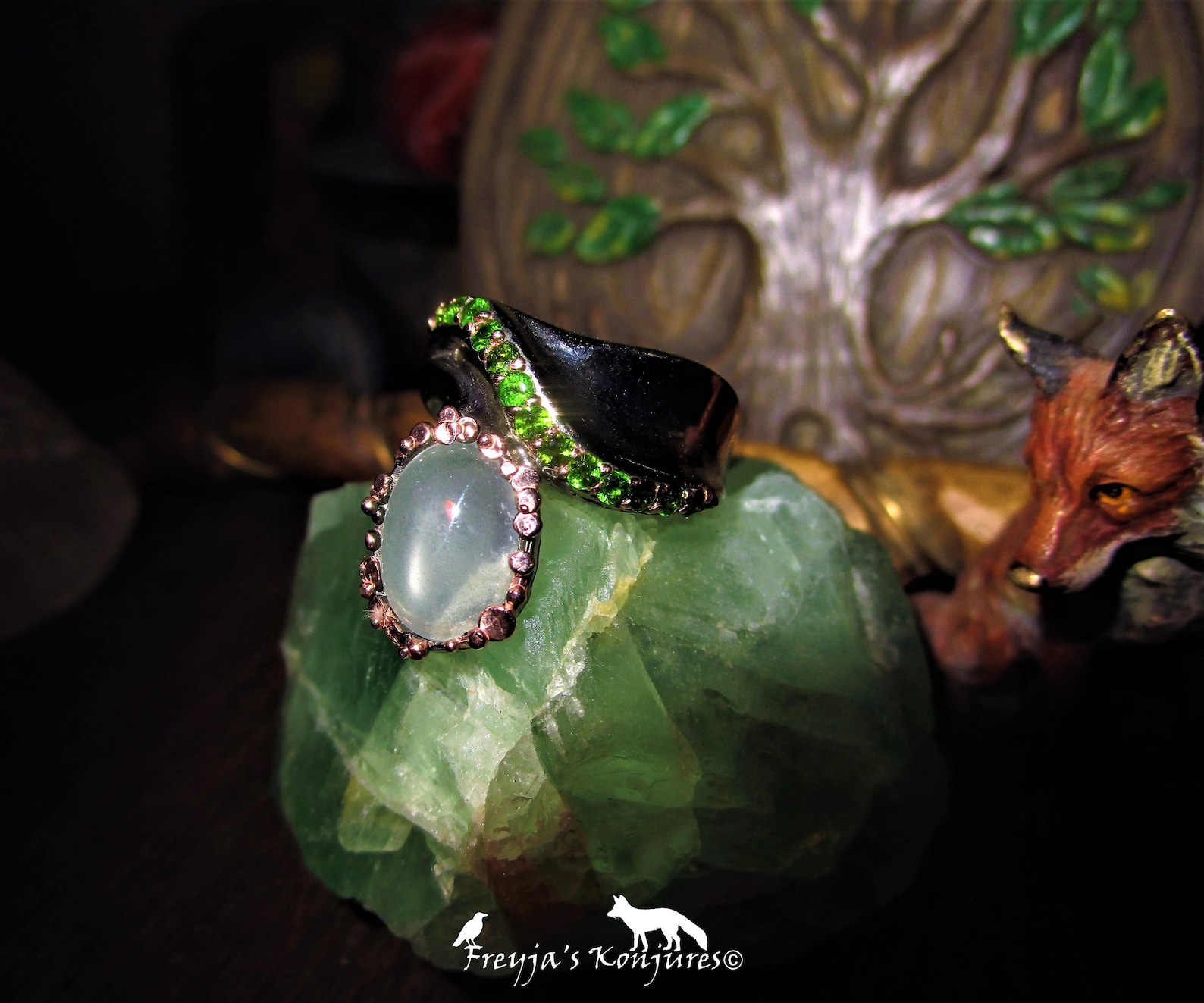 Stunning Girasol Aquamarine Statement Ring With Peridot | Etsy