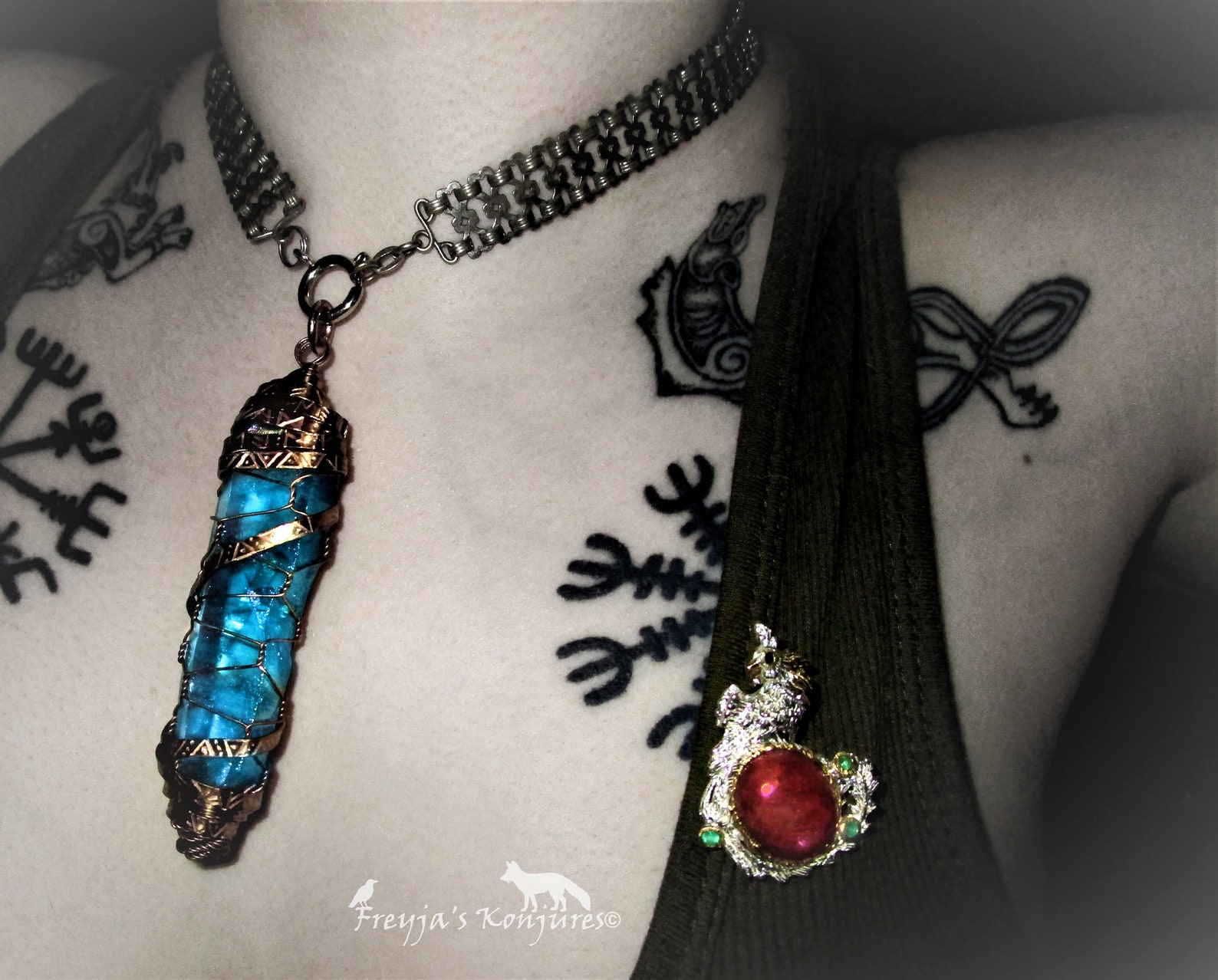 Unique Cherry Ruby & Emerald Phoenix Pendant/brooch | Etsy