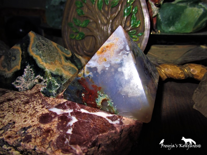 Rare Orbicular Ocean Jasper Pyramid Display Specimen - "temple of ...