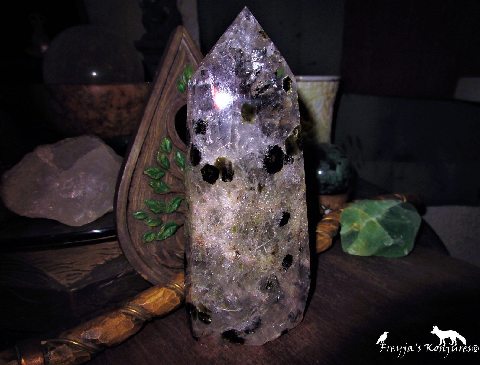 Giant Pink and White Rutile With Translucent Green Mica Quartz | Etsy