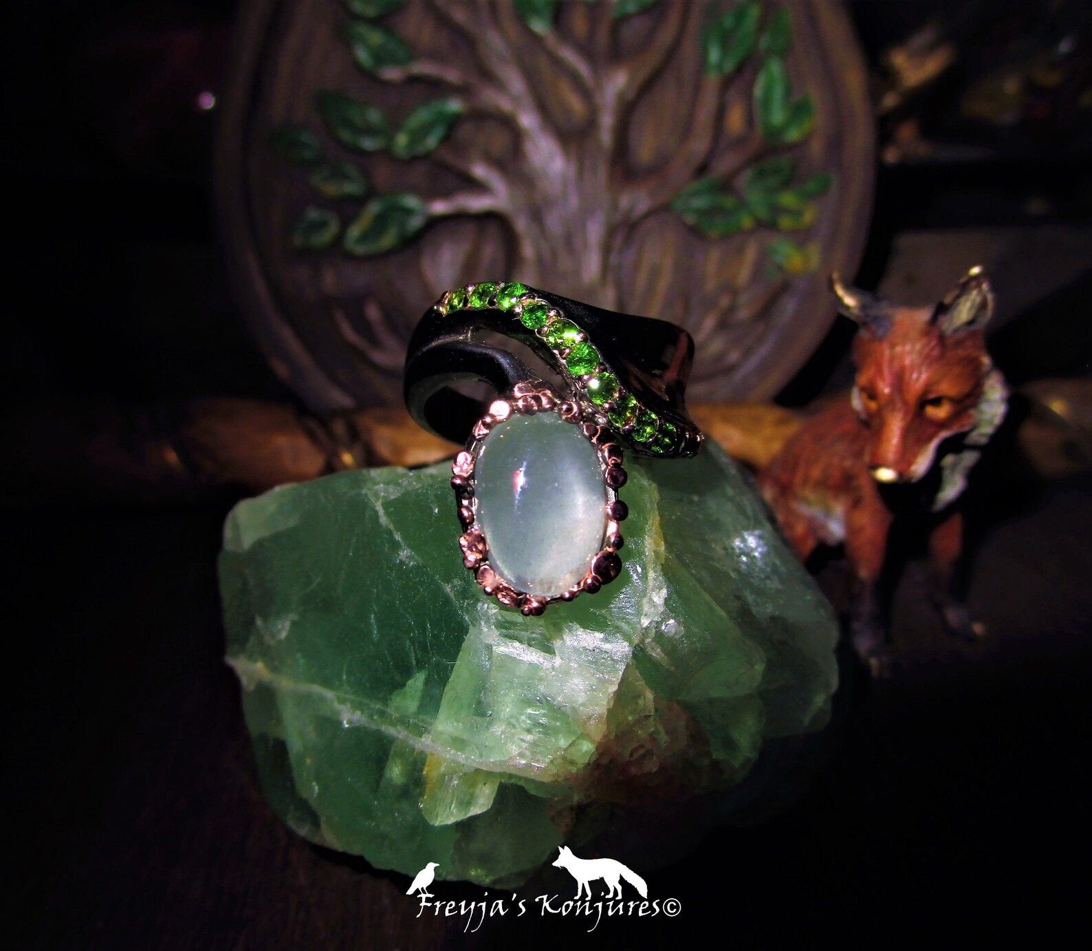 Stunning Girasol Aquamarine Statement Ring With Peridot | Etsy