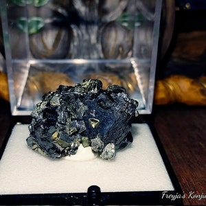 Cassiterite With Pyrite in Labeled Display Box - (display Collectible ...