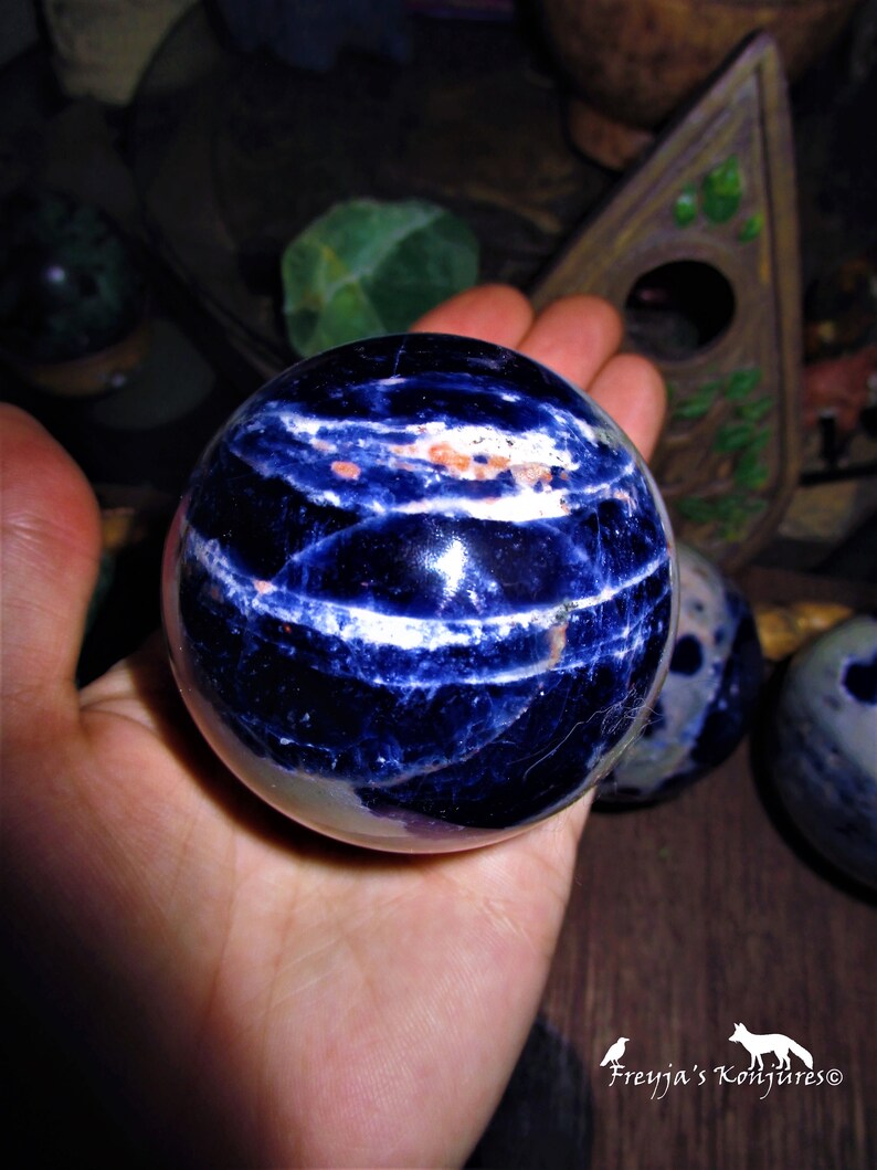 Medium Vivid Azure Blue Sodalite Sphere Stone of | Etsy