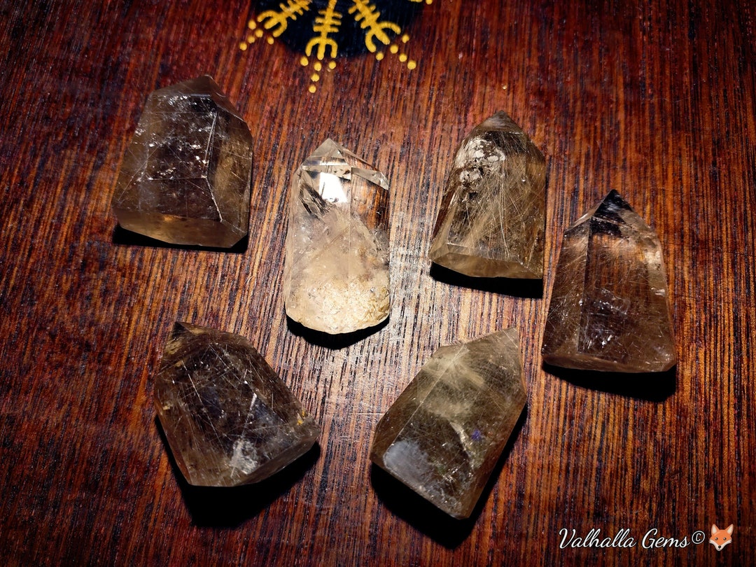 Shimmering Brazilian Smoky Gold Rutile Point Display Specimen "luck of ...