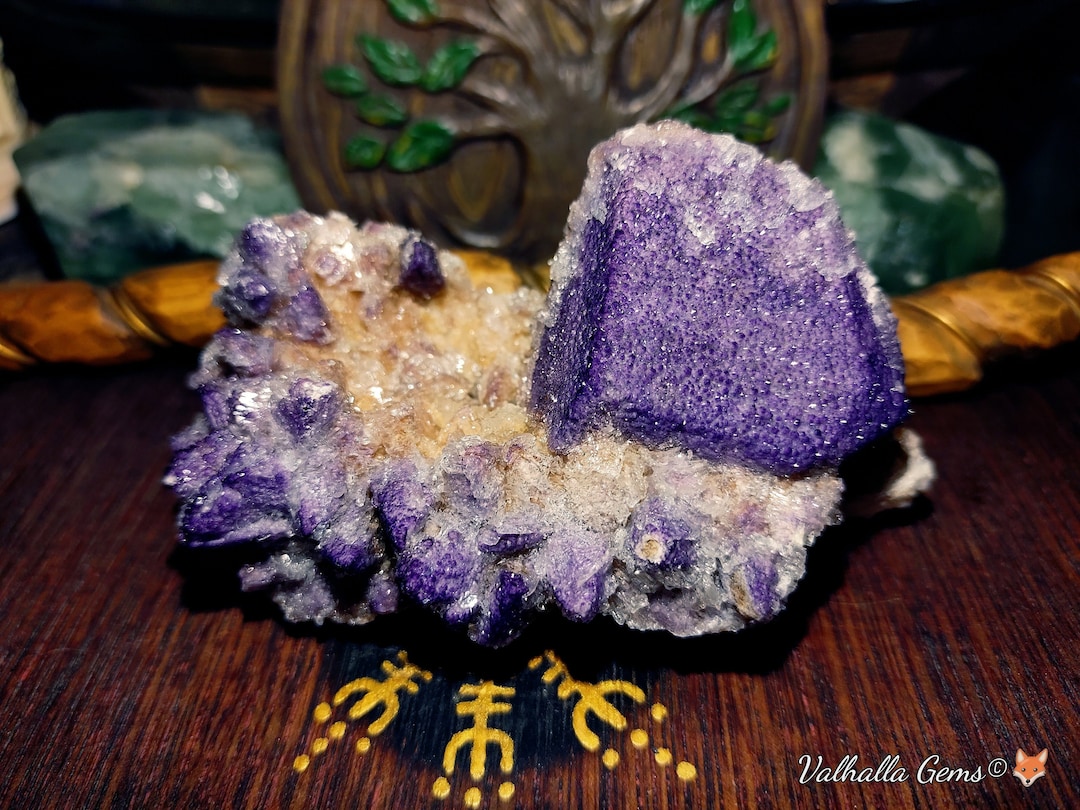 A+++ High Quality Shimmering Violet Purple Yttrofluorite on Dogtooth ...