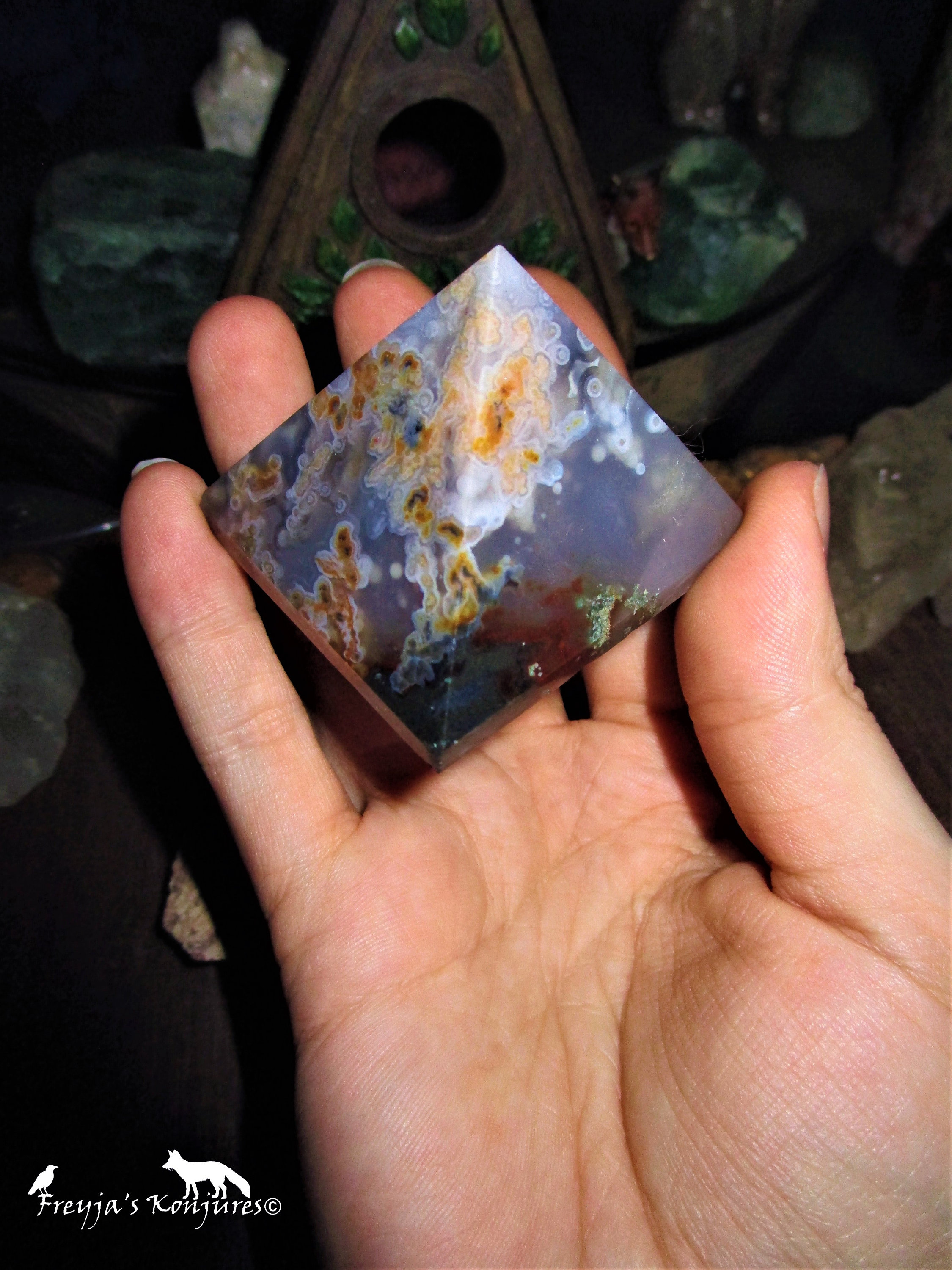 Rare Orbicular Ocean Jasper Pyramid Display Specimen - "temple of ...