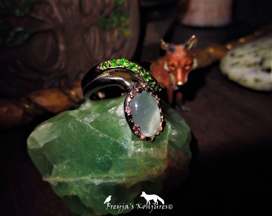 Stunning Girasol Aquamarine Statement Ring With Peridot | Etsy