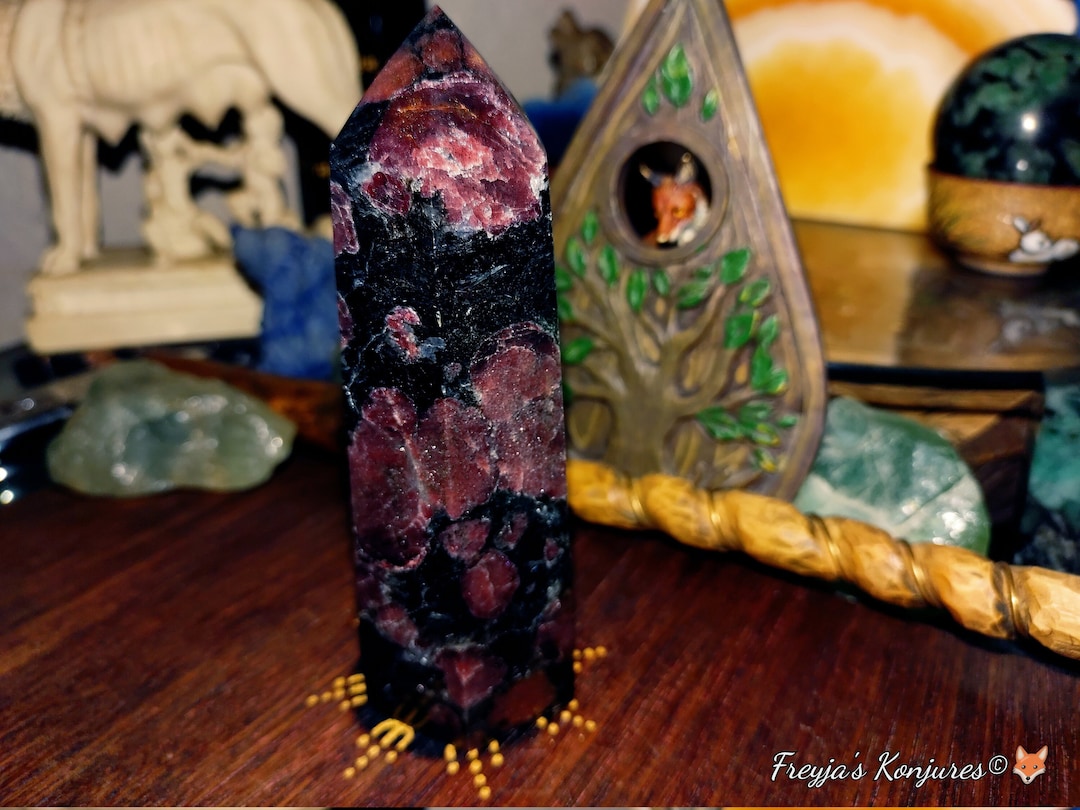 Raspberry and Orange Garnet With Astrophyllite and Blue Arfvedsonite ...