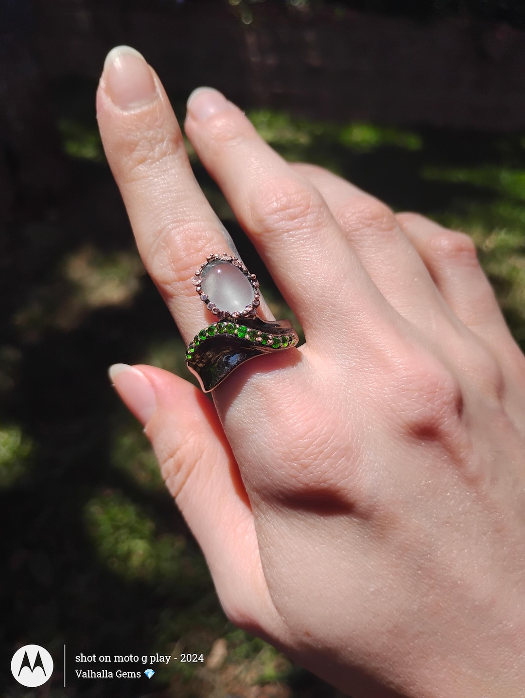 Stunning Girasol Aquamarine Statement Ring With Peridot Accents ...