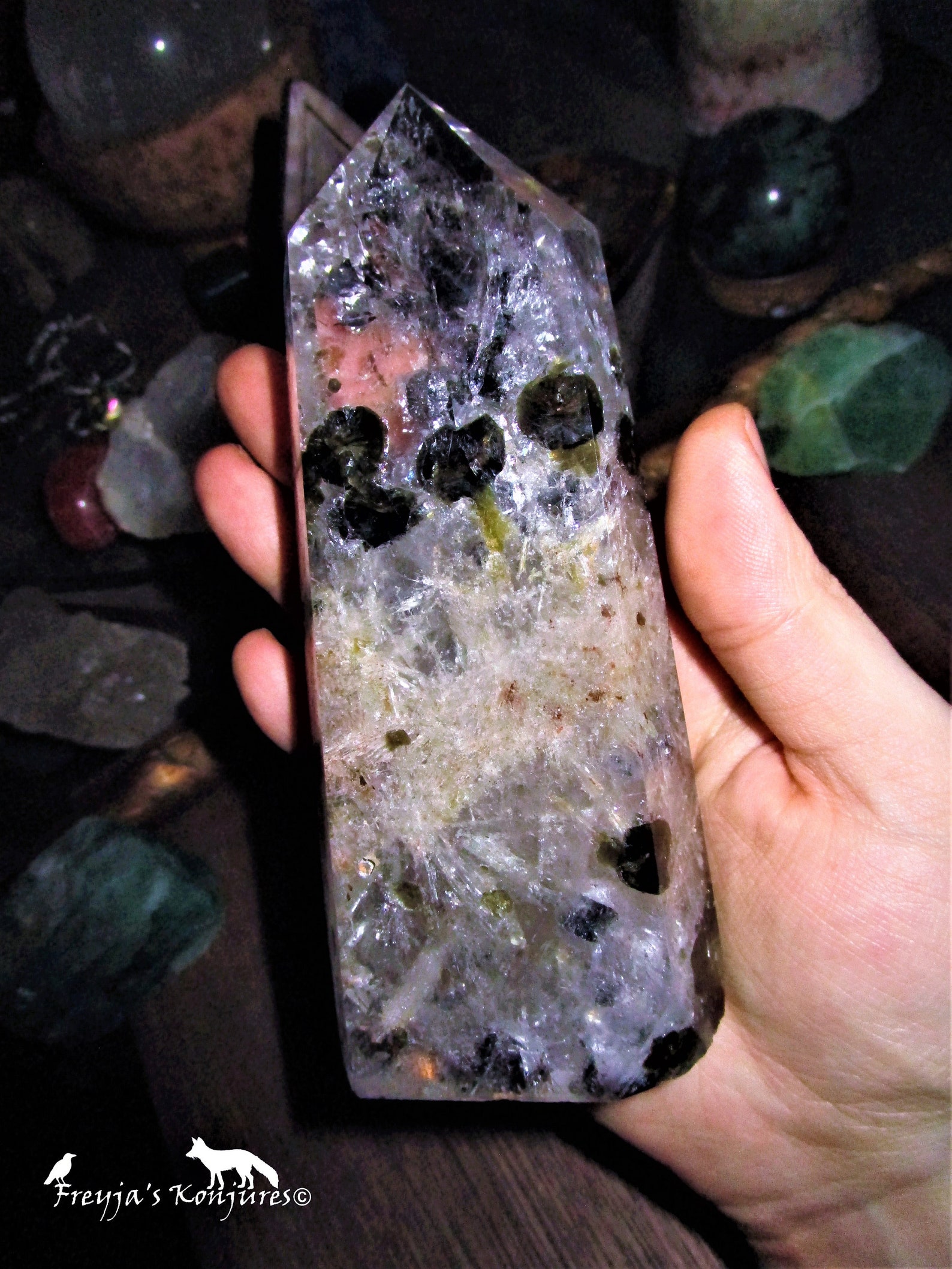 Giant Pink and White Rutile With Translucent Green Mica Quartz | Etsy