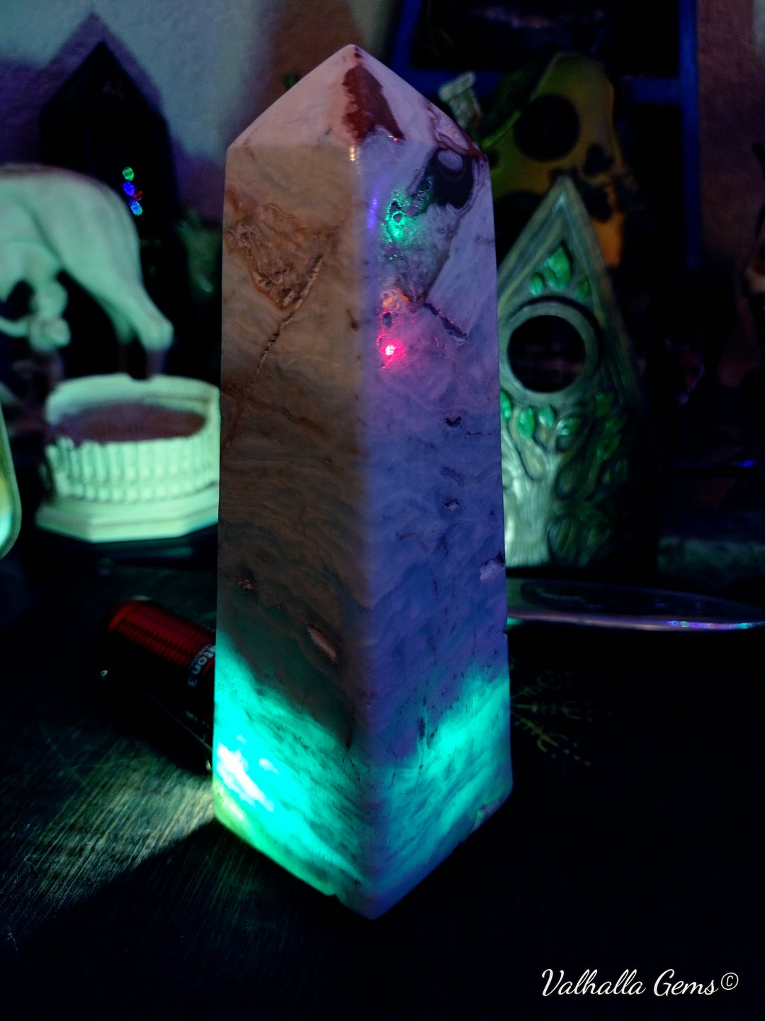 Large Icy Blue Caribbean Calcite Crystal Tower Display Specimen tower ...