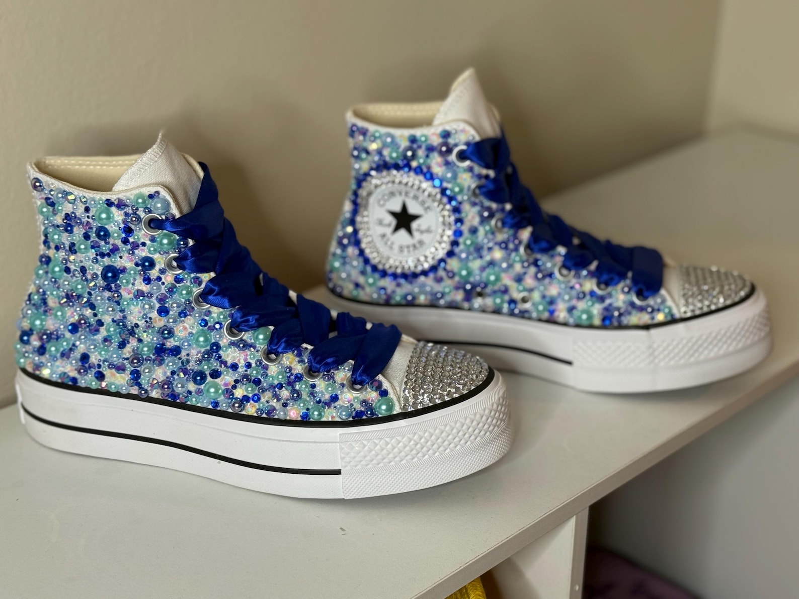 Adult Pearl and Rhinestone Converse - Boutique Me by Dee - Etsy