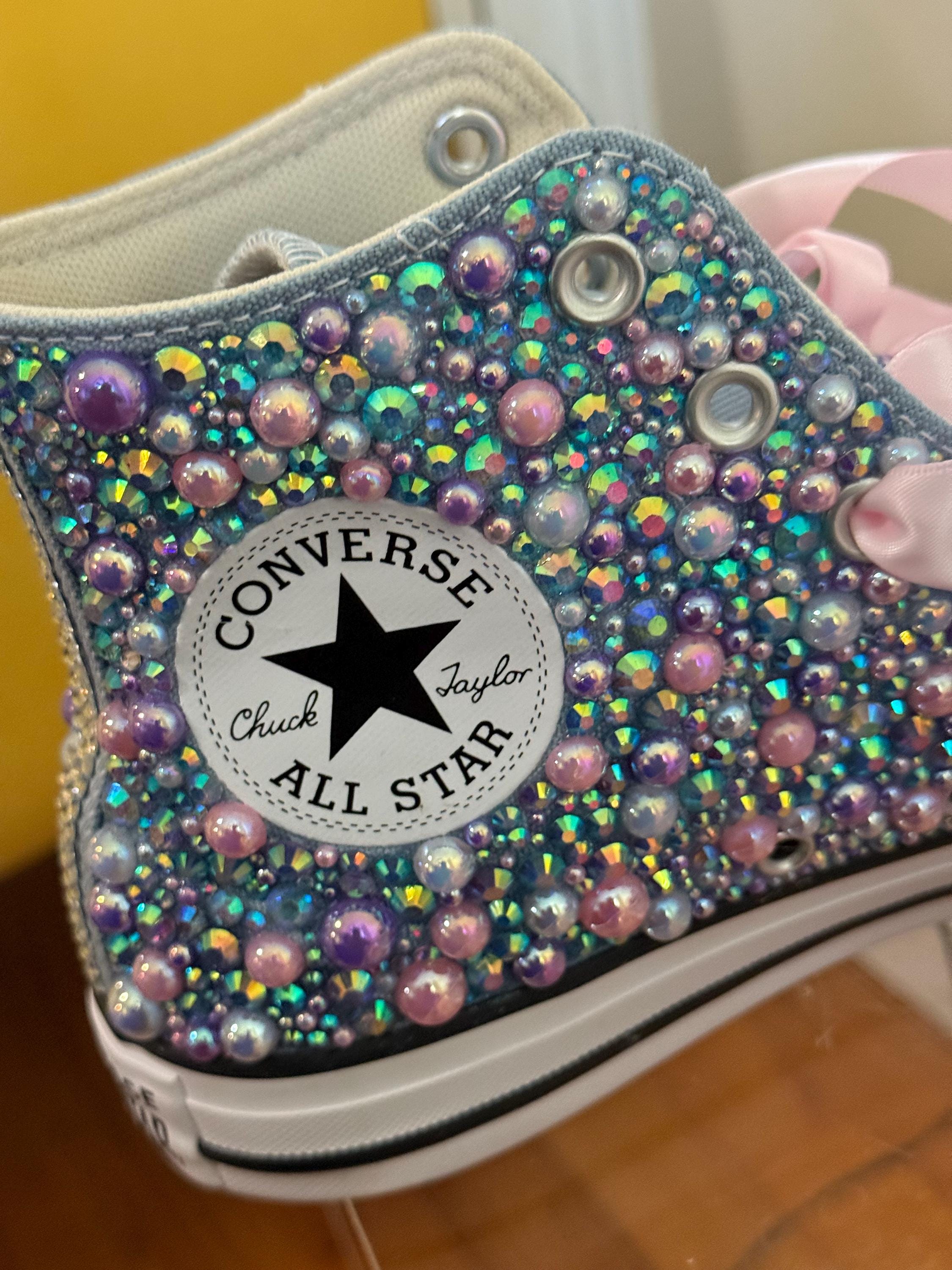 Adult Pearl and Rhinestone Converse - Boutique Me by Dee - Etsy