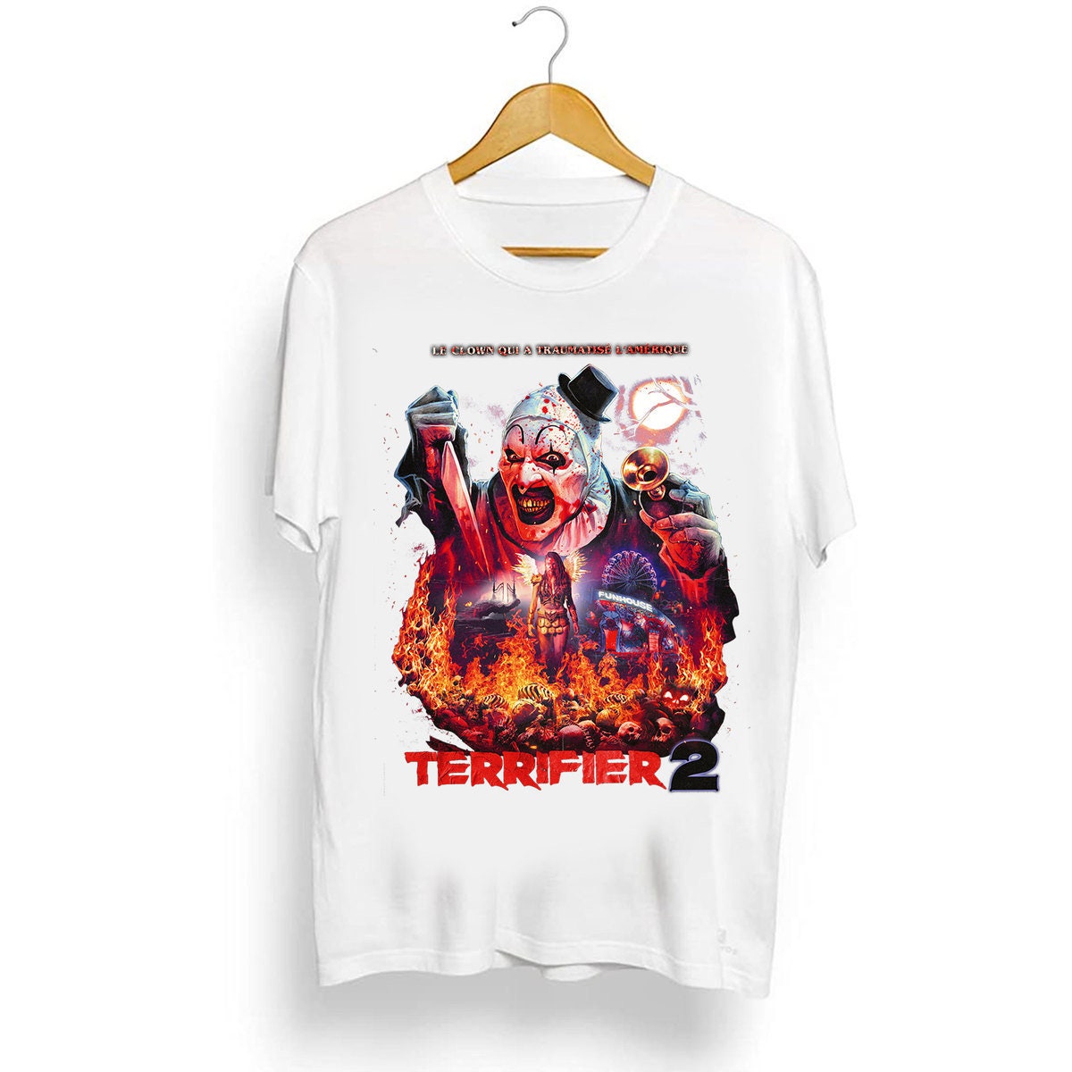 Vintage Terrifier 2 Shirt, Art The Clown, Scary Clown Shirt, Horror ...