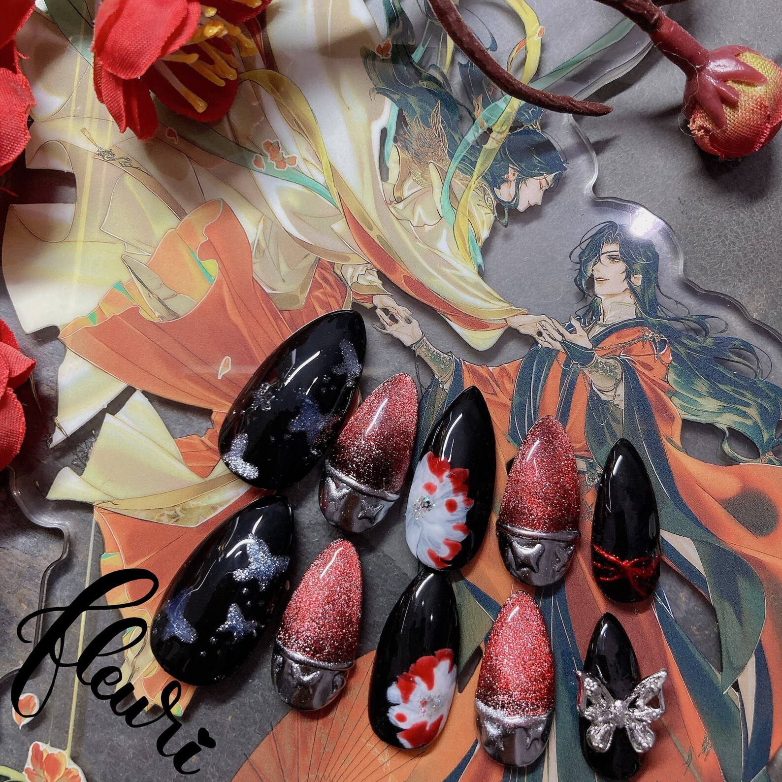 TGCF Hua Cheng Inspired Press on Nails V2 | Custom Made | Heaven ...