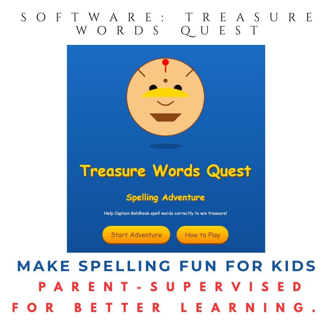 Treasure Words Quest - Fun Spelling Game for Kids 6-10, Digital ...