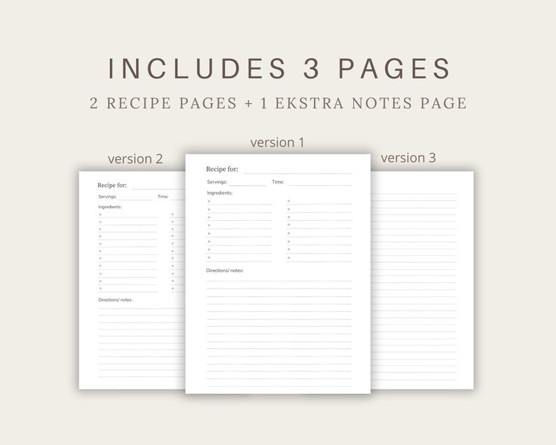Printable Editable Recipe Template, Printable PDF, Editable, Canva ...