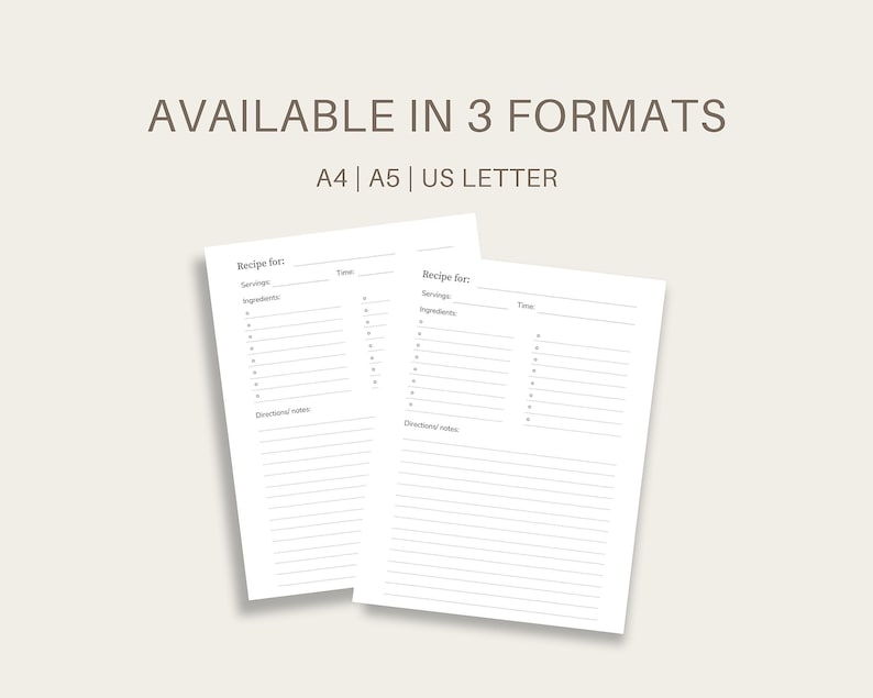Printable Editable Recipe Template, Printable PDF, Editable, Canva ...
