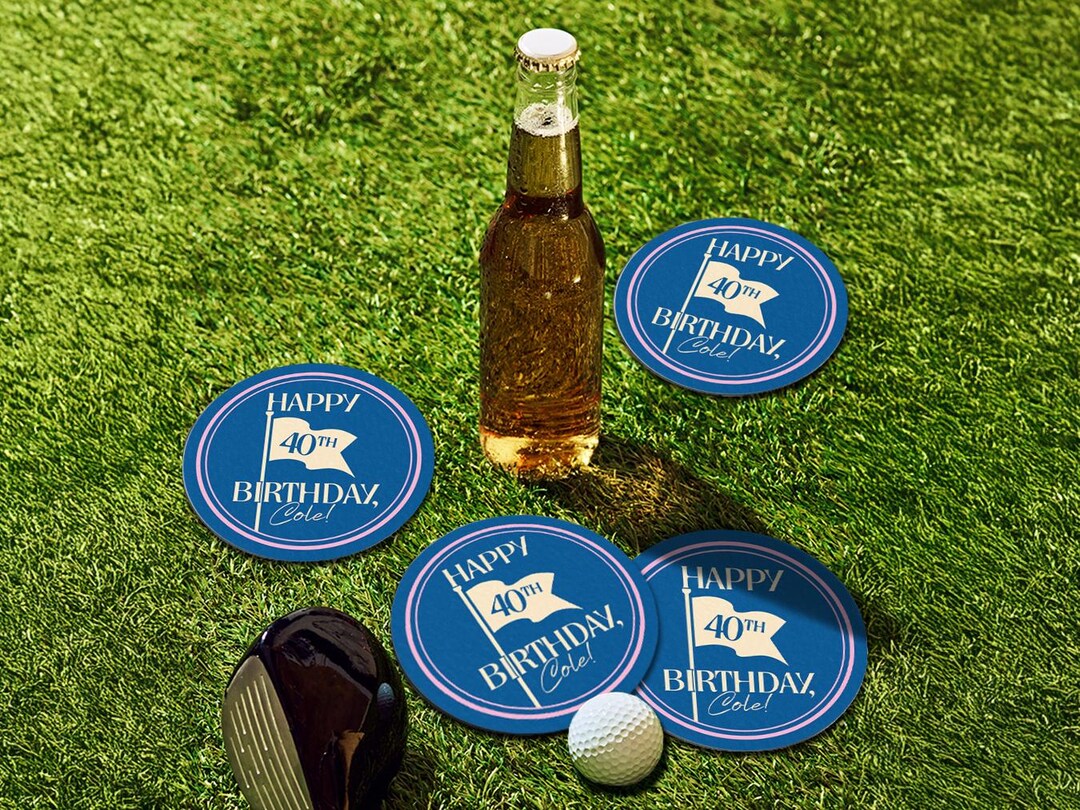Personalized Golf Birthday Coasters: Custom Golfer Barware - Etsy