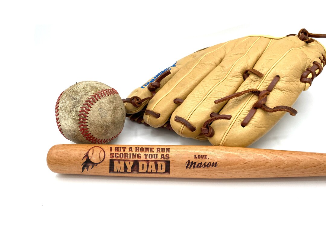 Personalized Father's Day Home Run Laser Engraved Mini 18 Baseball Bat ...
