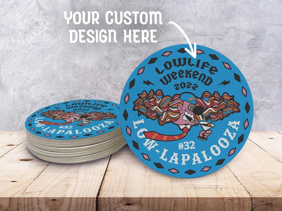 Custom Design Heavyweight 4 Round Paper Coasters Personalized Coasters ...