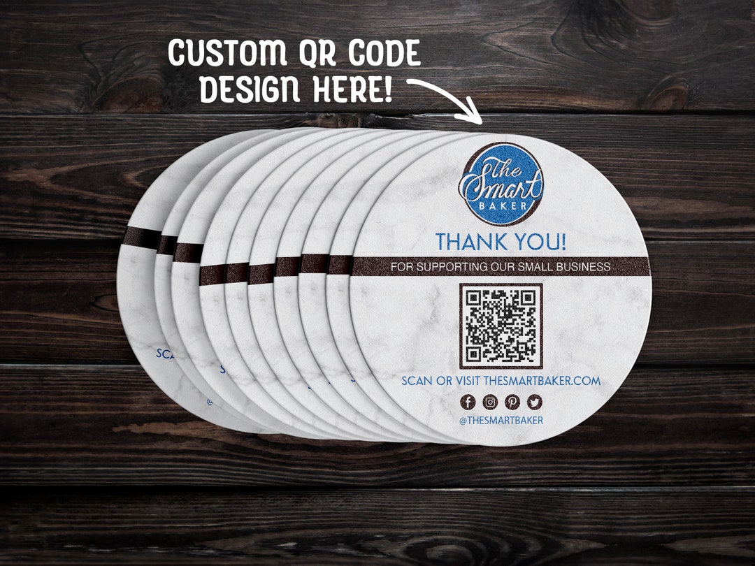 Custom QR Code Coasters Submit Your QR Code Artwork Great for ...