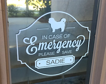 Pet Emergency Rescue Sticker, Save Our Pets, in Case of Emergency, Pet ...