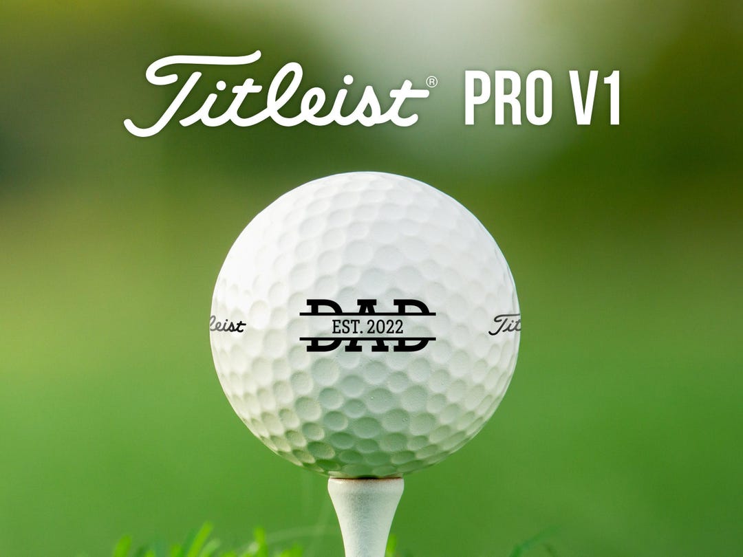 Personalized Established Dad Custom Year Golf Balls | Titleist Pro V1 ...