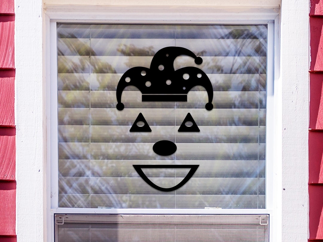 Halloween Jester Face Window Sticker Kit | Vinyl Decal Decoration ...