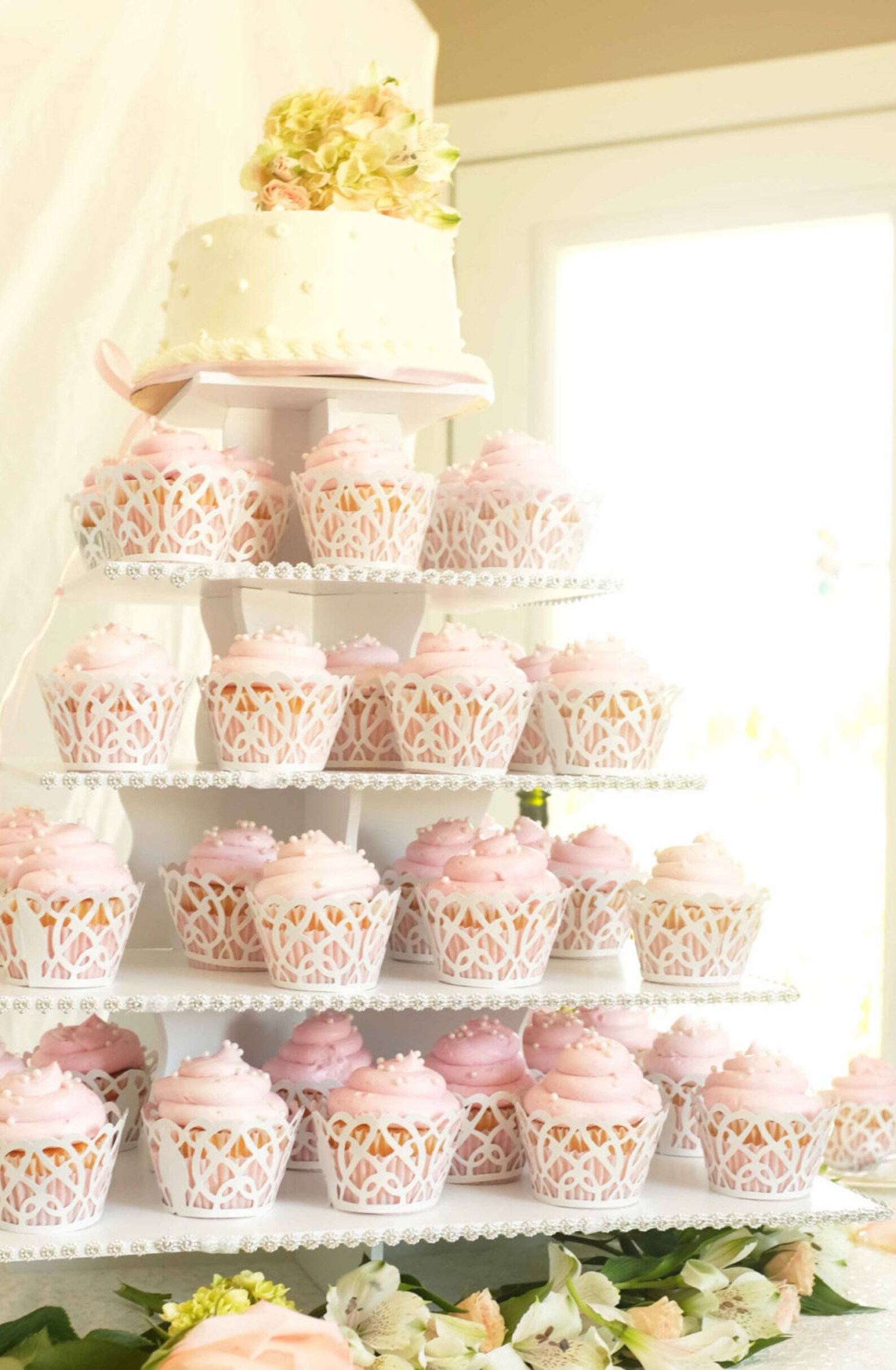 Square Wedding Cupcake Tower Stand-reusable and Adjustable - Holds 80 ...
