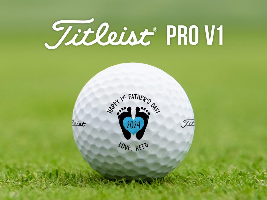 Custom First Father's Day Footprint Golf Balls | Titleist Pro V1 | New ...