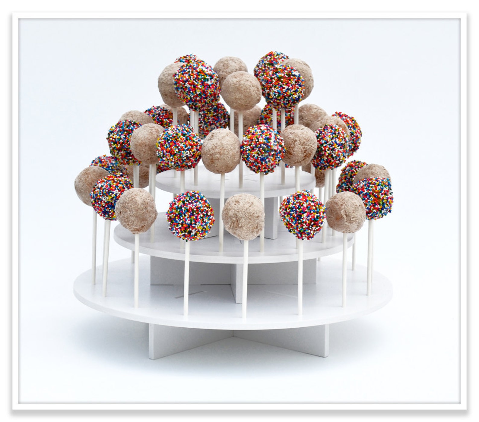3 Tier Round Cake Pop Stand-reusable and Adjustable Holds up - Etsy