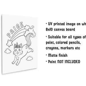Personalized Caticorn Paint Your Own Canvas | 8x10 Canvas | Custom Name ...