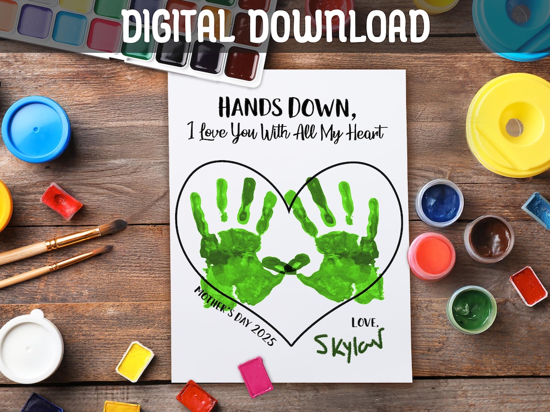 DIY Mother's Day Gift | Handprint Craft | Digital Download | Hands Down ...