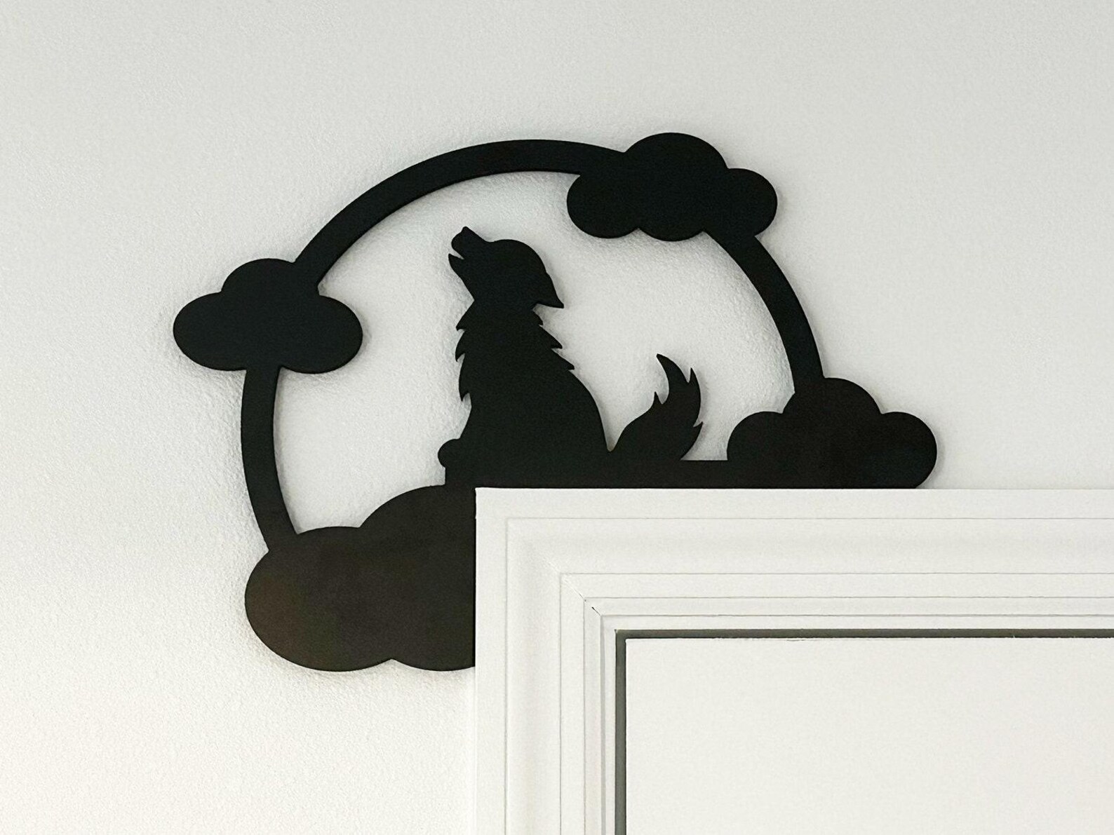Howling Wolf Door Frame Topper | Full Moon Art | Halloween Decor | Door ...