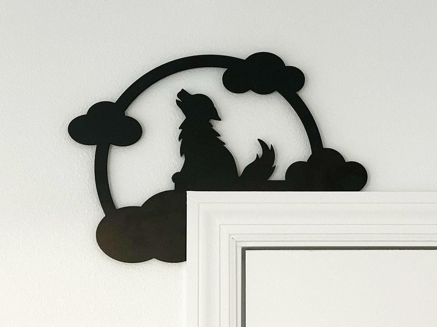 Howling Wolf Door Frame Topper | Full Moon Art | Halloween Decor | Door ...