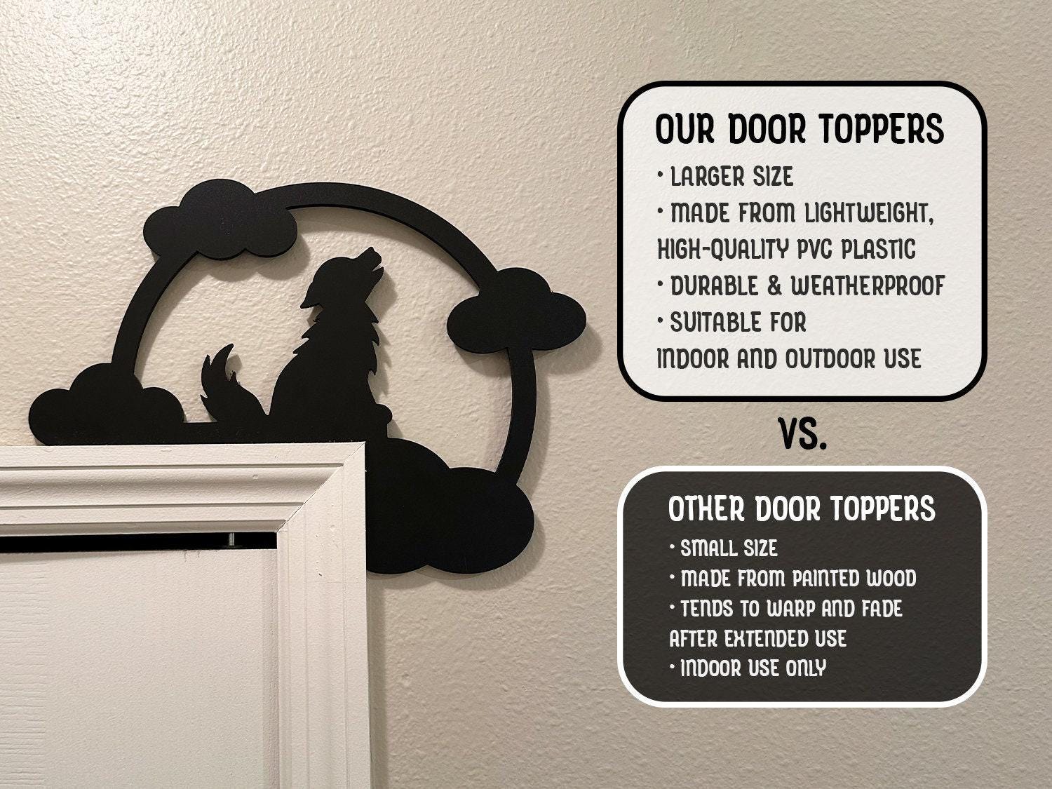Howling Wolf Door Frame Topper | Full Moon Art | Halloween Decor | Door ...