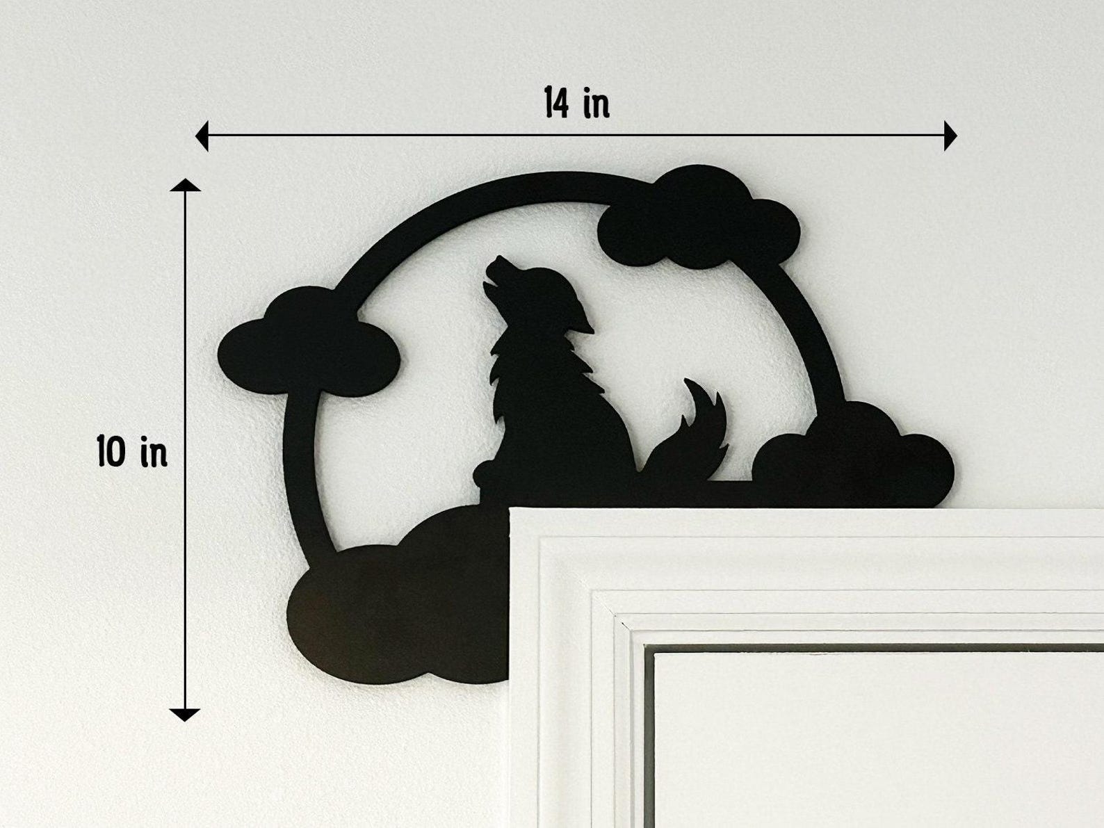 Howling Wolf Door Frame Topper | Full Moon Art | Halloween Decor | Door ...