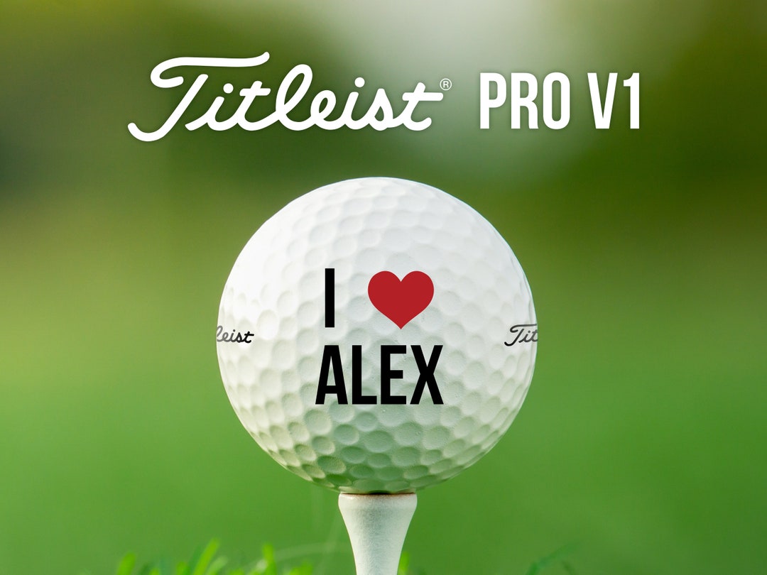 Personalized I Love Custom Name Golf Balls Heart Design Titleist Pro V1 ...