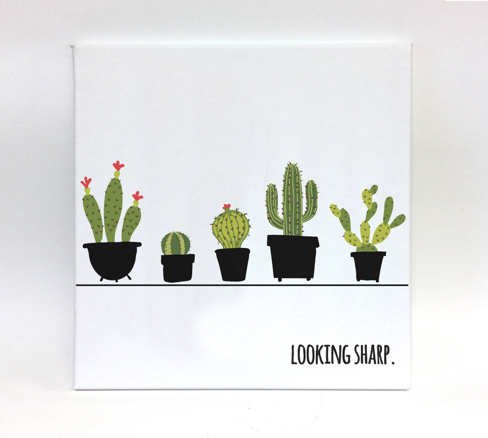 Looking Sharp Cactus Canvas Print Funny Wall Art Print for - Etsy