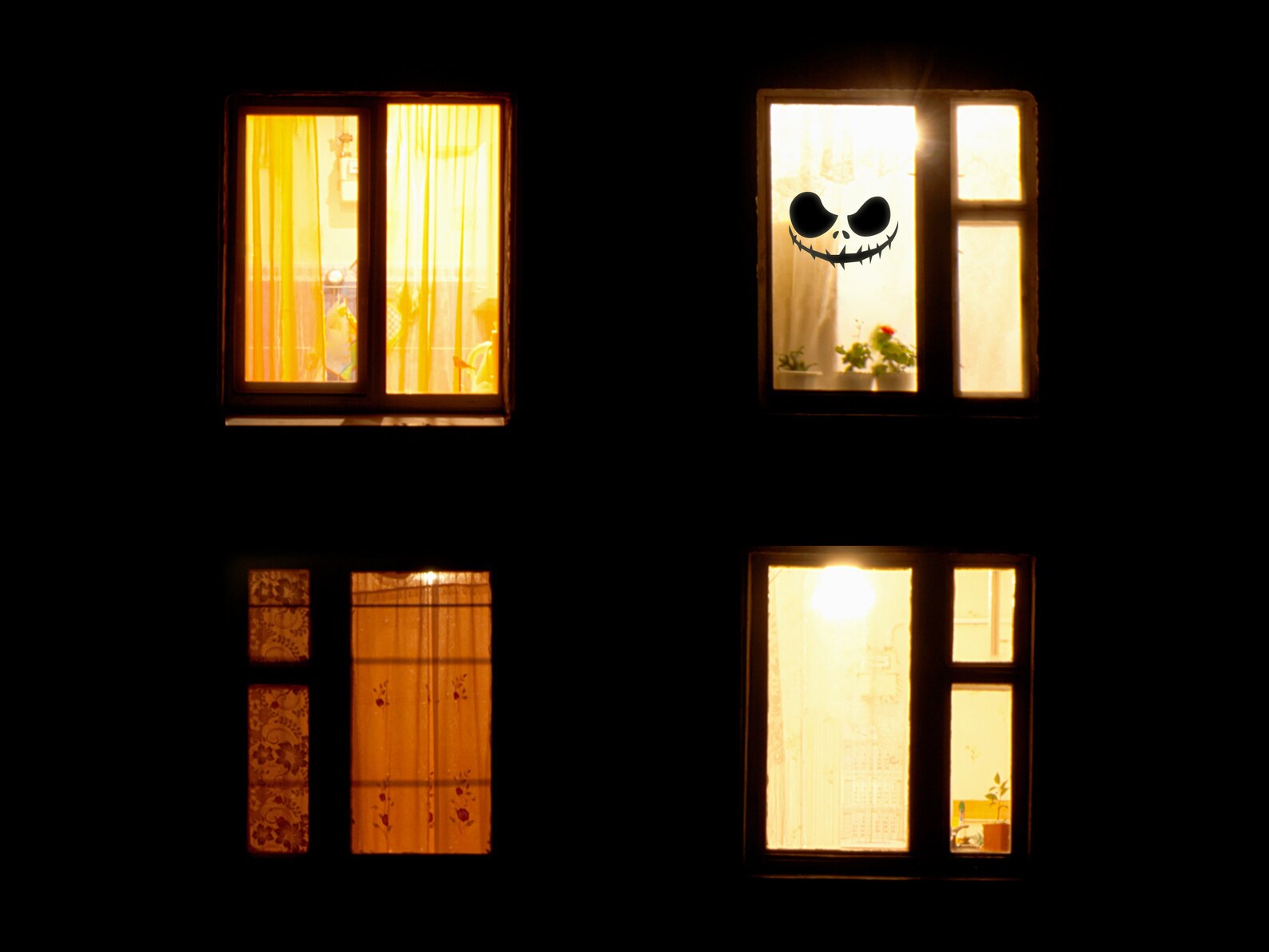 Skeleton Face Window Sticker Kit Vinyl Decal Halloween - Etsy