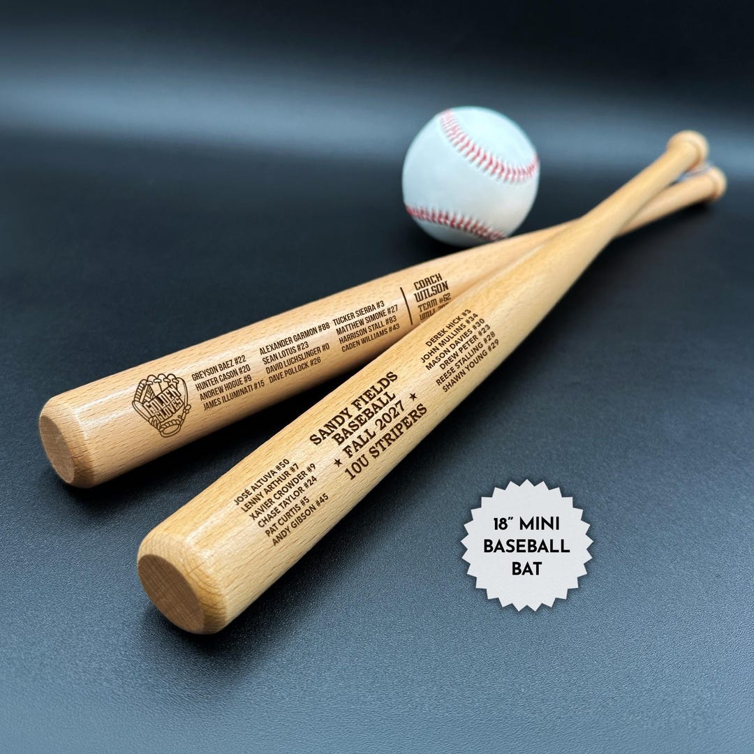 Custom Roster Mini Baseball Bat, 18