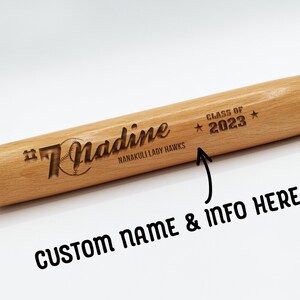 Personalized Player Number & Team Mini Bat | Laser Engraved Bat ...