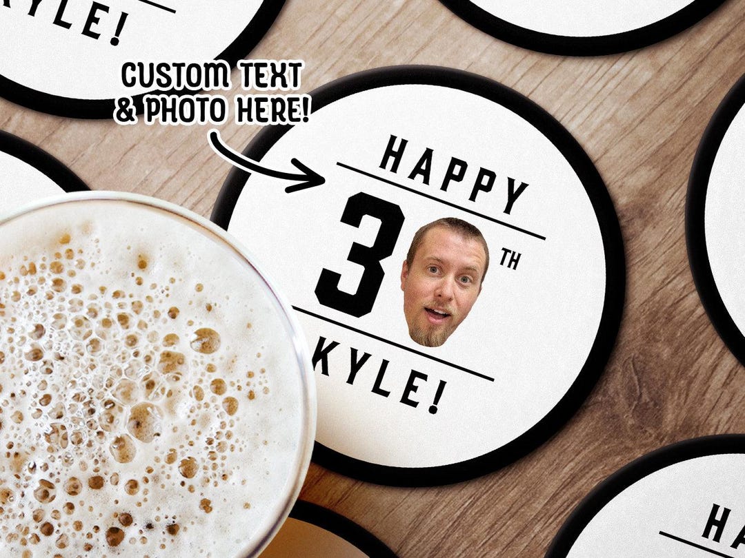 Custom Birthday Coasters | Custom Face Coasters | Custom Photo & Text ...