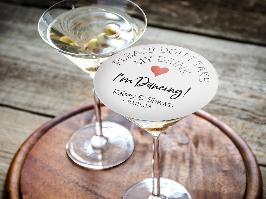 Personalized Drink Cover Wedding Coasters Don't Take My Drink I'm ...